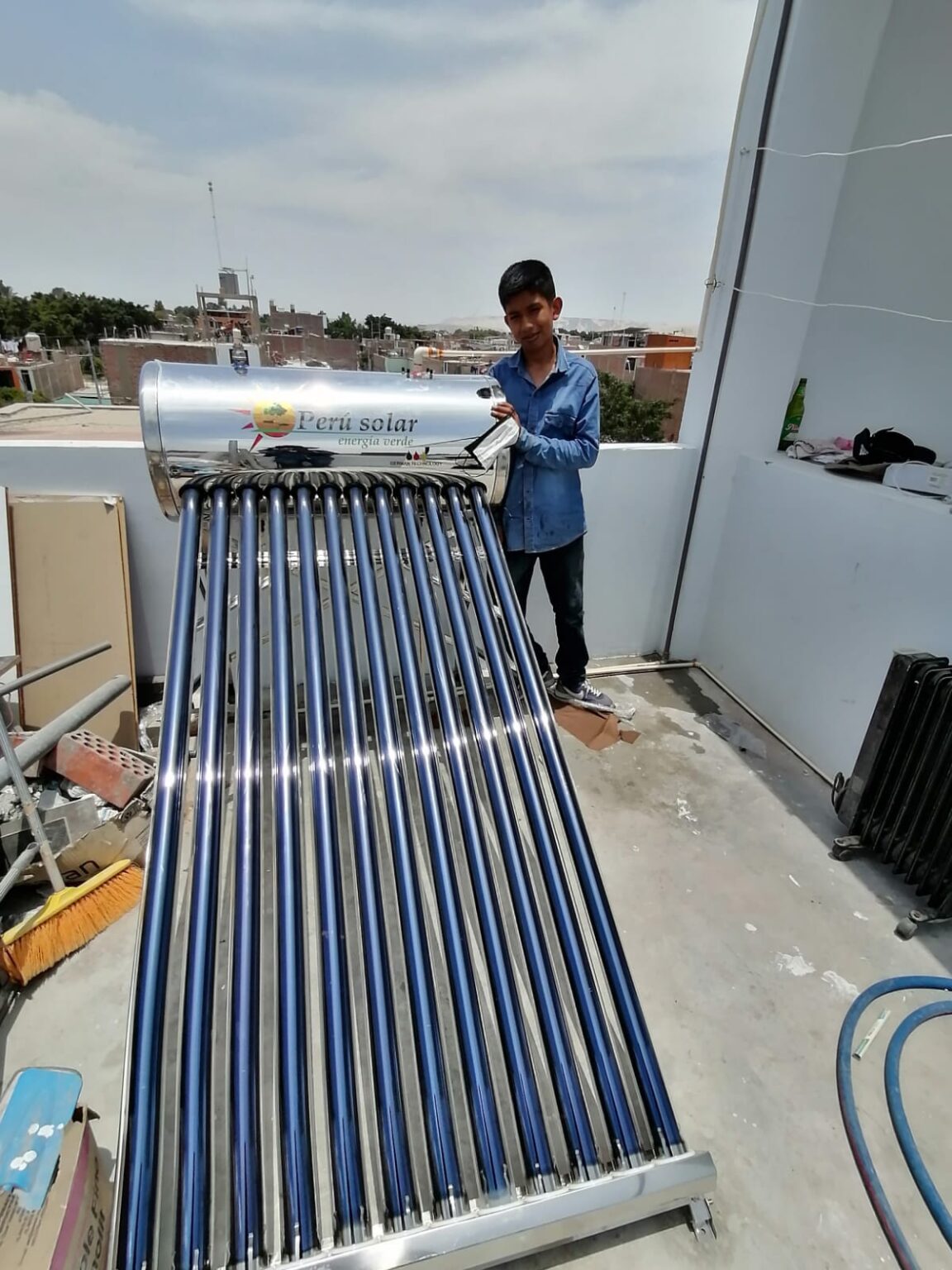 TERMA SOLAR PERÚ 120 LITROS INOX (INCLUYE RESISTENCIA ELECTRICA – BARRA ...